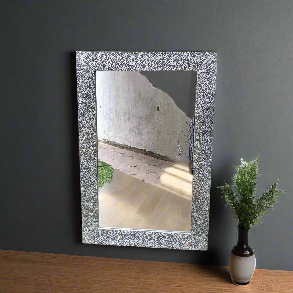 Silver Grey Metal Frame with mirror – Bangalore Hunts